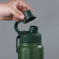 China Peacock Blue Vacuum Sports Thermal Flask 800ml 1000ml Stainless Steel Sport Water Bottle with Handgrip for sale