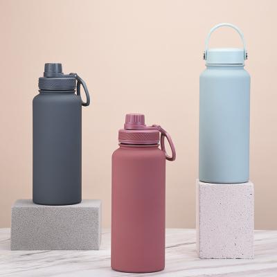 China 1L Stainless Steel Vacuum Flask Water Bottle 304 Inside 201 Outside with Handle 1000ml for sale