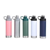 China 550ml 750ml Double Handle Vacuum Insulated Flask Stainless Steel Sport Water Bottle Custom Logo for sale