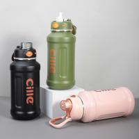 China 304 Stainless Steel Sport Water Bottle with Straw 620ml 950ml Custom Logo for sale