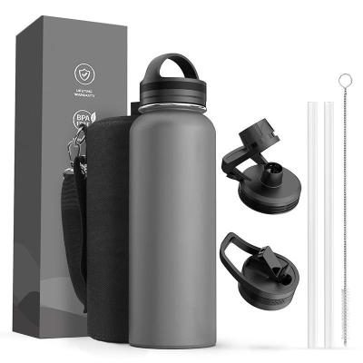 China 304 Stainless Steel Vacuum Insulated Gym Water Bottle 750ml with Picture Straight Drink Lid for sale