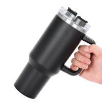 China Custom Logo 40oz Vacuum Insulated Stainless Steel Tumbler Cup with Handle for Travel Coffee for sale