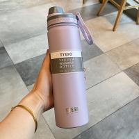 China Double Wall 304 Stainless Steel Insulated Water Bottle 530ml 750ml with Straw BPA Free Sport Thermal Mug for sale