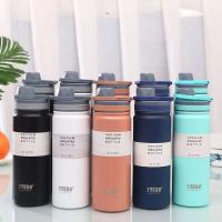 China Double Wall 304 Stainless Steel Insulated Water Bottle 530ml 750ml with Straw BPA Free Sport Thermal Mug for sale