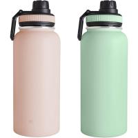 China 32oz Double Wall Stainless Steel Flask Sports Bottle with Handle Lid Vacuum Water Bottle for sale