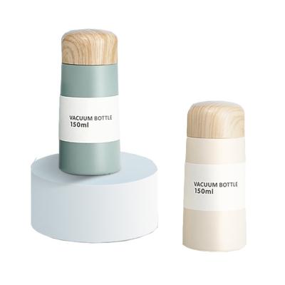 China 304 Stainless Steel Vacuum Thermos Kids Water Bottle 150ml 250ml with Wood Lid for sale