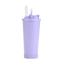 China 710ml Stainless Steel Vacuum Tumbler with Lid Travel Straw Mug Custom Logo for sale