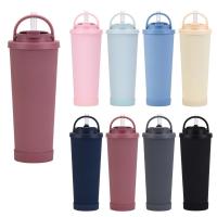 China 710ml Stainless Steel Vacuum Tumbler with Lid Travel Straw Mug Custom Logo for sale