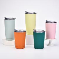 China Custom Vacuum Tumbler Stainless Steel Water Bottle 600ml with Plastic Straw for sale