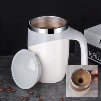 China 380ml Portable Lazy Magnetic Rotary Electric Stainless Steel Mug 6-12 Hours Thermal Insulation for sale