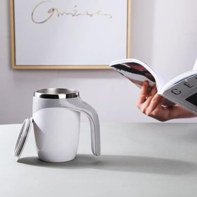 China Stainless Steel Electric Mug 380ml Magnetic Rotary Gym Shaker Cup with Lid Warmer for sale