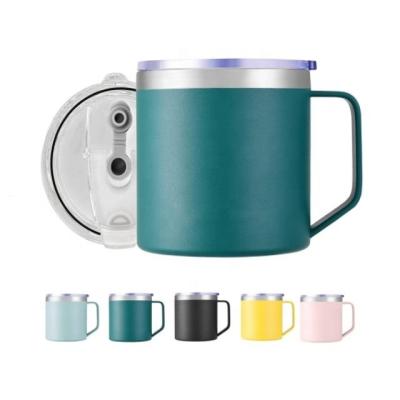 China 420ml 304 Stainless Steel Vacuum Insulated Coffee Tumbler with Custom Logo Handle Mug for sale