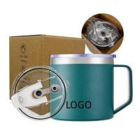 China 420ml 304 Stainless Steel Vacuum Insulated Coffee Tumbler with Custom Logo Handle Mug for sale