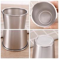 China Stainless Steel Beer Mug 170ml 330ml 500ml Portable Camping Cup with Leather Case for sale