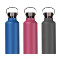 China 304 Stainless Steel Double Wall Insulated Water Bottle 500ml PP Food Grade Lid for Camping Travel for sale