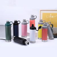 China 304 Stainless Steel Vacuum Insulated Water Bottle 550ml 750ml Double Handle Flask for sale