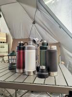 China Double Handle Vacuum Flask 550ml 750ml Stainless Steel Leakproof Travel Thermos for sale