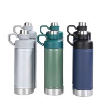 China 304 Stainless Steel Vacuum Flask 550ml 750ml Insulated Water Bottle Double Handle Travel Pot for sale