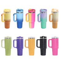 China 40oz Stainless Steel Travel Tumbler with Handle Custom Logo Custom Color Insulated Cup for sale