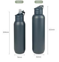 China Stainless Steel Vacuum Flask 32oz 18oz Insulated Thermos with Straw Custom Logo for sale