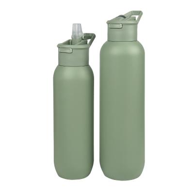 China Double Wall Vacuum Insulated Stainless Steel Water Bottle 1000ml with Straw Lid for sale