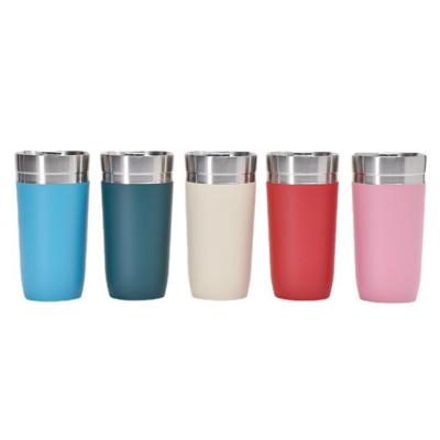 China 16oz Double Wall Stainless Steel Vacuum Insulated Travel Mug Coffee Cup with Lid for sale