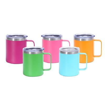 China Custom Logo Stainless Steel Travel Mug 12oz 14oz Insulated Cup with Handle for Adults for sale