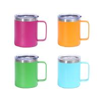 China Custom Logo Stainless Steel Travel Mug 12oz 14oz Insulated Cup with Handle for Adults for sale