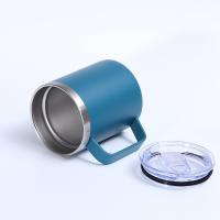 China Custom Logo Stainless Steel Travel Mug 12oz 14oz Insulated Cup with Handle for Adults for sale