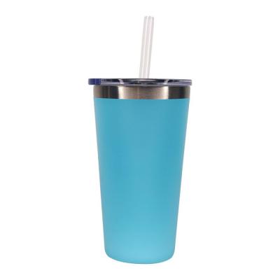 China Custom 304 Stainless Steel Vacuum Insulated Water Bottle 550ml 600ml Car Tumbler with Straw for sale