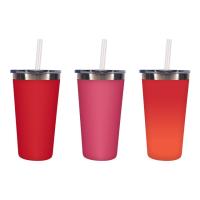 China 550ml 304 Stainless Steel Vacuum Insulated Car Tumbler with Straw for Outdoor Travel for sale