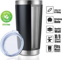 China Insulated 600ml Stainless Steel Car Tumbler with Straw for Hot Cold Drinks for sale
