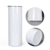 China 304 Stainless Steel Sublimation Tumbler 20oz 30oz Straight Skinny with Screw On Lid Straw Mug for sale