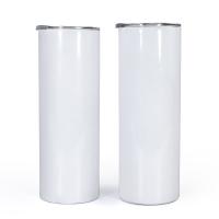 China 304 Stainless Steel Sublimation Tumbler 20oz 30oz Straight Skinny with Screw On Lid Straw Mug for sale