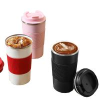 China 304 Stainless Steel Coffee Mug 380ml 510ml Non-Slip Silicone Reusable Cup for sale