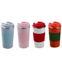 China 304 Stainless Steel Coffee Mug 380ml 510ml Non-Slip Silicone Reusable Cup for sale