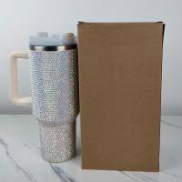 China 40oz Rhinestone Studded Tumbler Cup with Handle and Straw Double Walled Construction for sale
