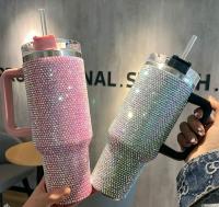 China 304 Stainless Steel Double Wall Vacuum Insulated Coffee Tumbler 400ml with Straw for sale