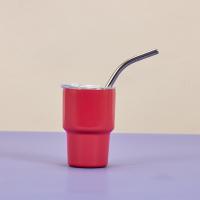 China Stainless Steel 2oz Shot Glass Tumbler with Straw Lid Vacuum Insulated 304 for sale