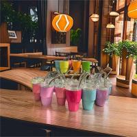 China 2oz Mini Double Wall Insulated Stainless Steel Shot Glass Espresso Tumbler with Straw and Lid for sale