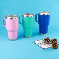 China Custom Logo 30oz Stainless Steel Tumbler with Handle for Outdoor Travel for sale