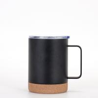 China Double Wall Stainless Steel Vacuum Flask Travel Mug 12oz 16oz with Cork Bottom for sale