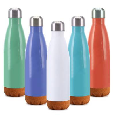 China 500ml 304 Stainless Steel Vacuum Thermal Bottle Double Wall Flask with Wood Bottom for sale