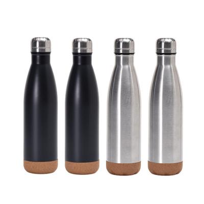 China Custom Logo 500ml 304 Stainless Steel Vacuum Insulated Water Bottle Cola Shape Cork Bottom for sale