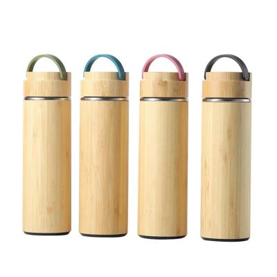 China Triple Wall Stainless Steel Insulated Tumbler 500ml with Tea Infuser Bamboo Lid for sale