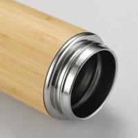 China Triple Wall Stainless Steel Insulated Tumbler 500ml with Tea Infuser Bamboo Lid for sale