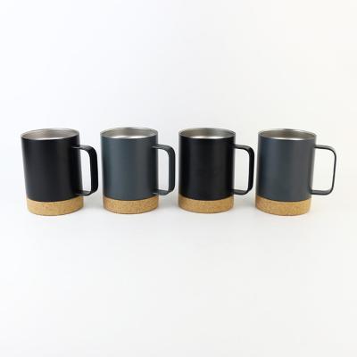 China 304 Stainless Steel 12oz Coffee Mug with Cork Bottom and Sliding Lock Lid for sale