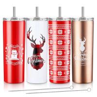 China 20oz Stainless Steel Sublimation Tumbler Custom Logo Bulk Christmas Coffee Mug 300g for sale