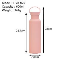 China Custom Design Vacuum Insulated Stainless Steel Water Bottle 600ml Wide Mouth Flask Bulk for sale