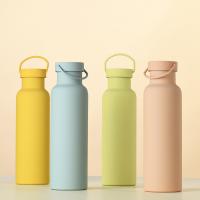 China Custom Stainless Steel Double Wall Vacuum Insulated Water Bottle 600ml Wide Mouth for sale